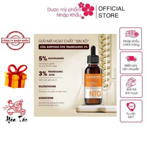 Tinh Chất AHOHAW Whitening Ampoule NTG - Dưỡng Trắng Da, Mờ Thâm Mụn ...