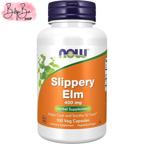 Viên Uống Slippery Elm 400 mg NOW Foods - Hỗ Trợ Tiêu Hóa Tự Nhiên, 100 ...