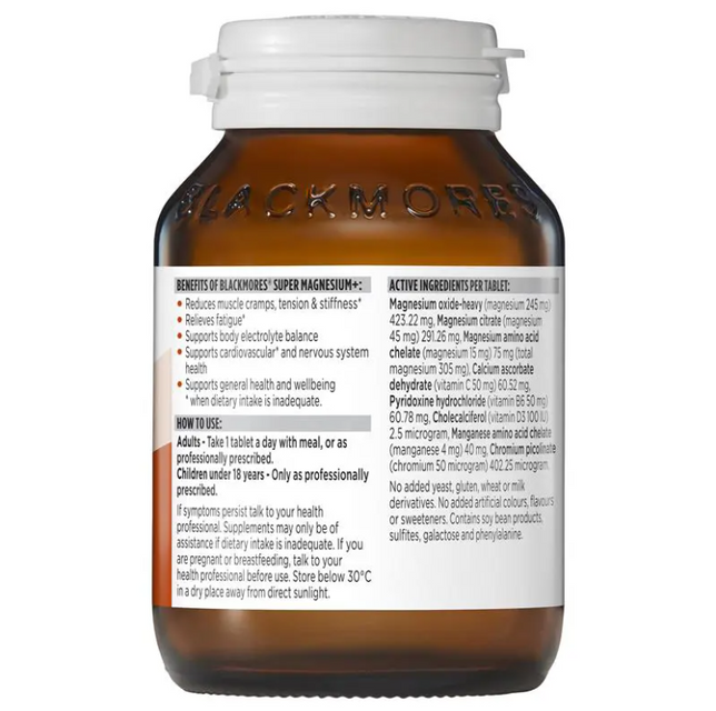 Viên uống bổ sung magie Blackmores Super Magnesium+