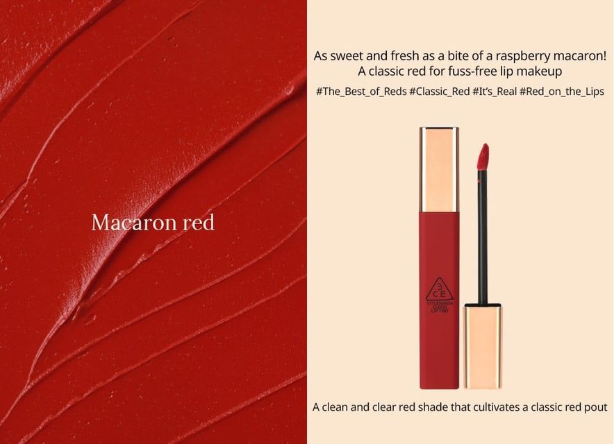 Son 3CE Kem Cloud Lip Tint Màu Macaron Red