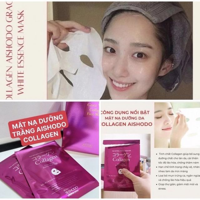 Mặt Nạ Aishodo Collagen Grace White Essence Sheet Mask