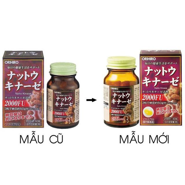 Viên uống Natto Nhật Bản Orihiro 2000FU 60 viên, Nattokinase hỗ trợ sức ...