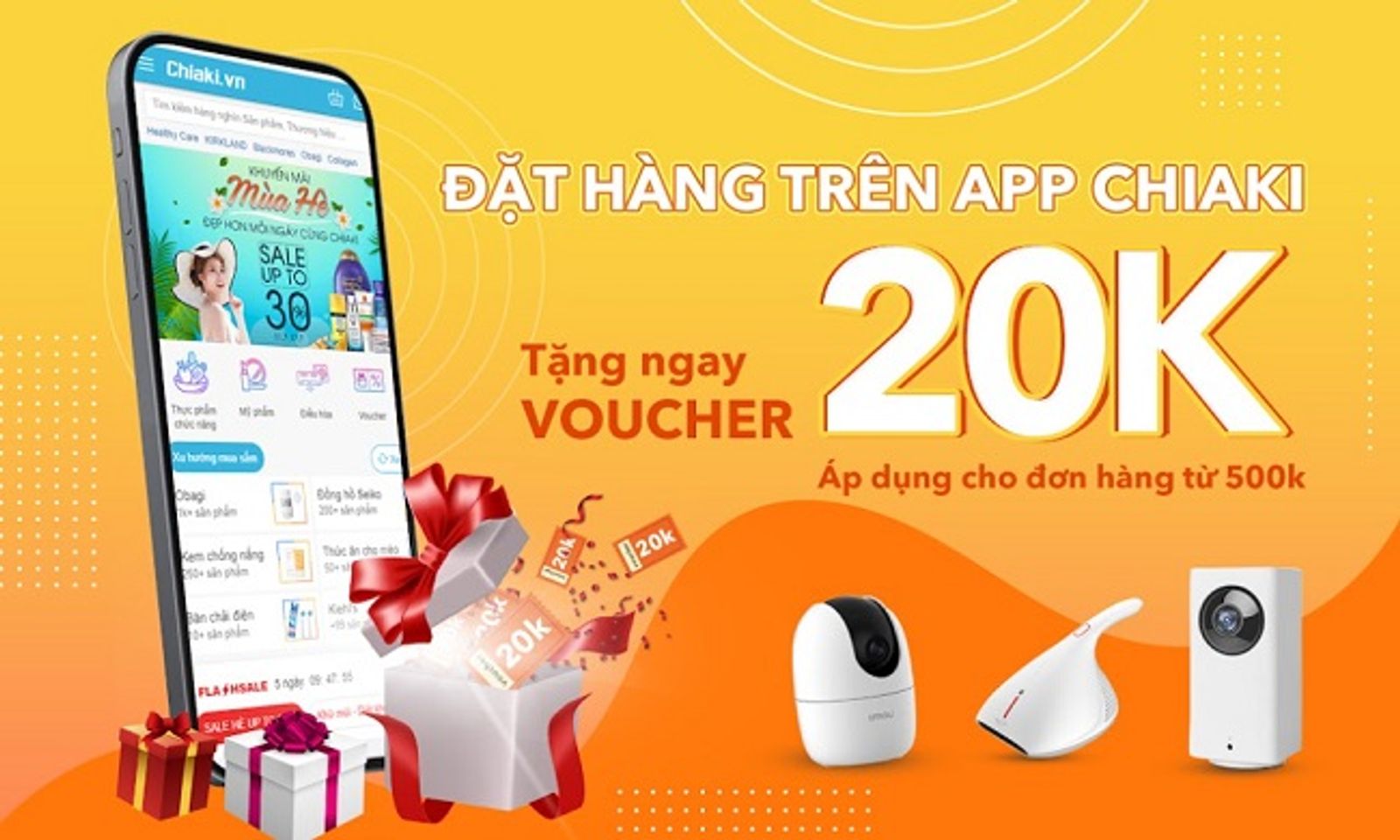 Ưu đãi giảm giá 20K khi mua sắm trên App Chiaki