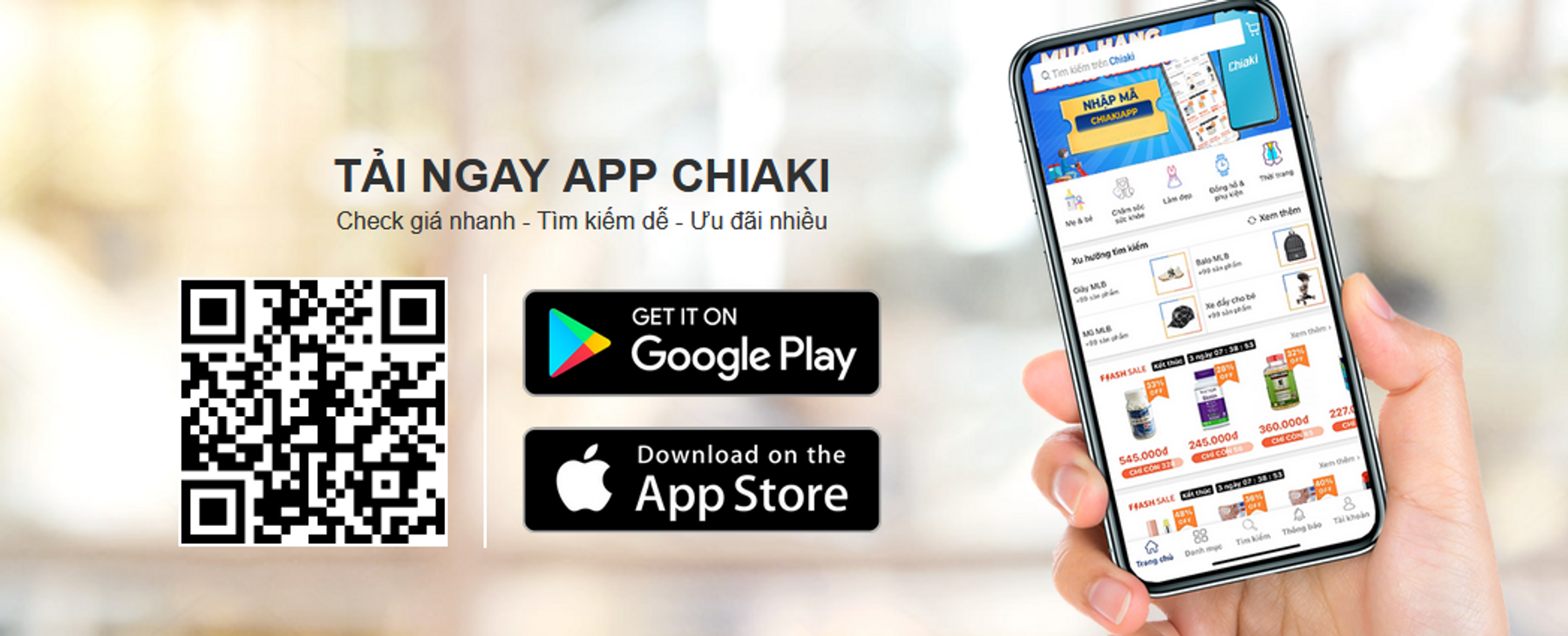 Chiaki khuyến mãi 1000 mã giảm giá chào mừng Quốc Khánh 2/9
