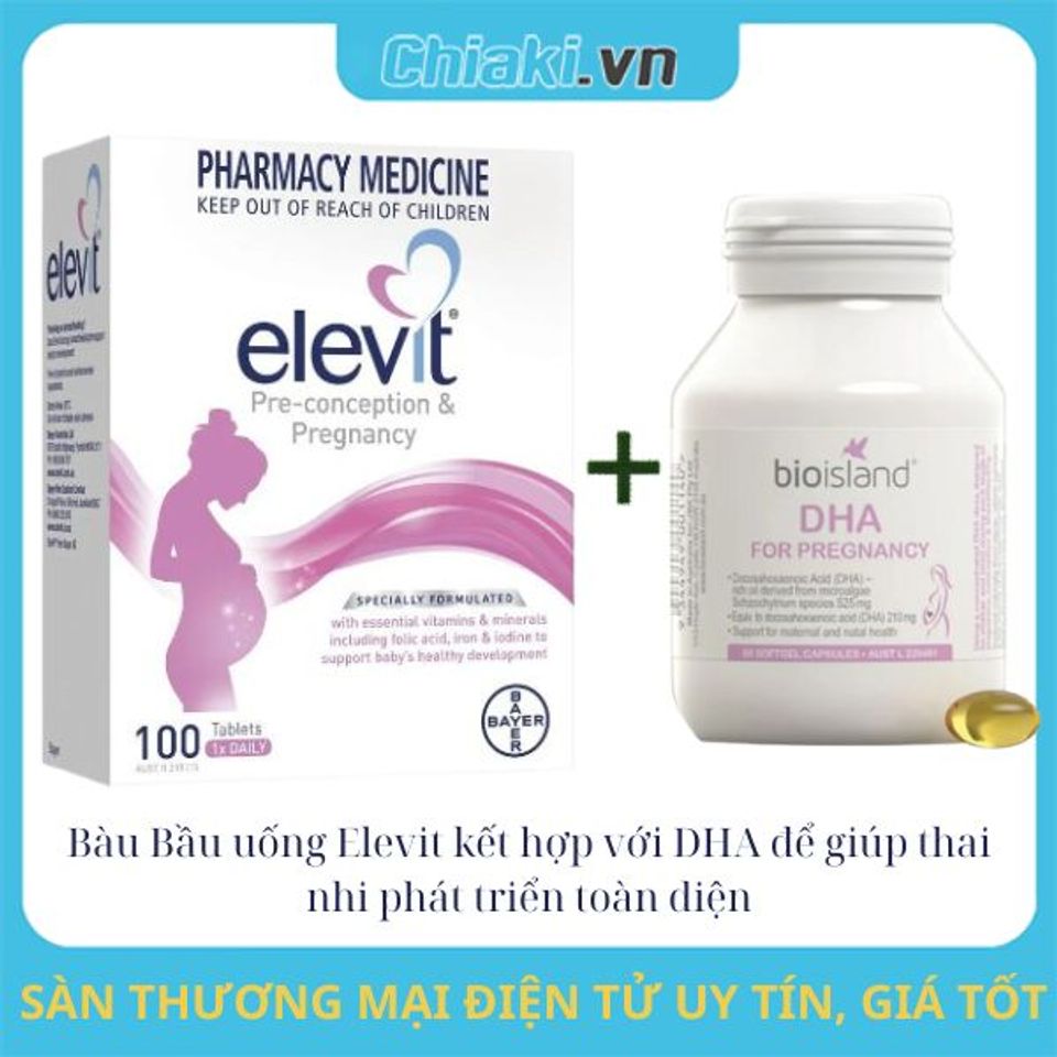 Elevit bầu Úc chính hãng - Vitamin bà bầu hộp 100 viên | Chiaki.vn