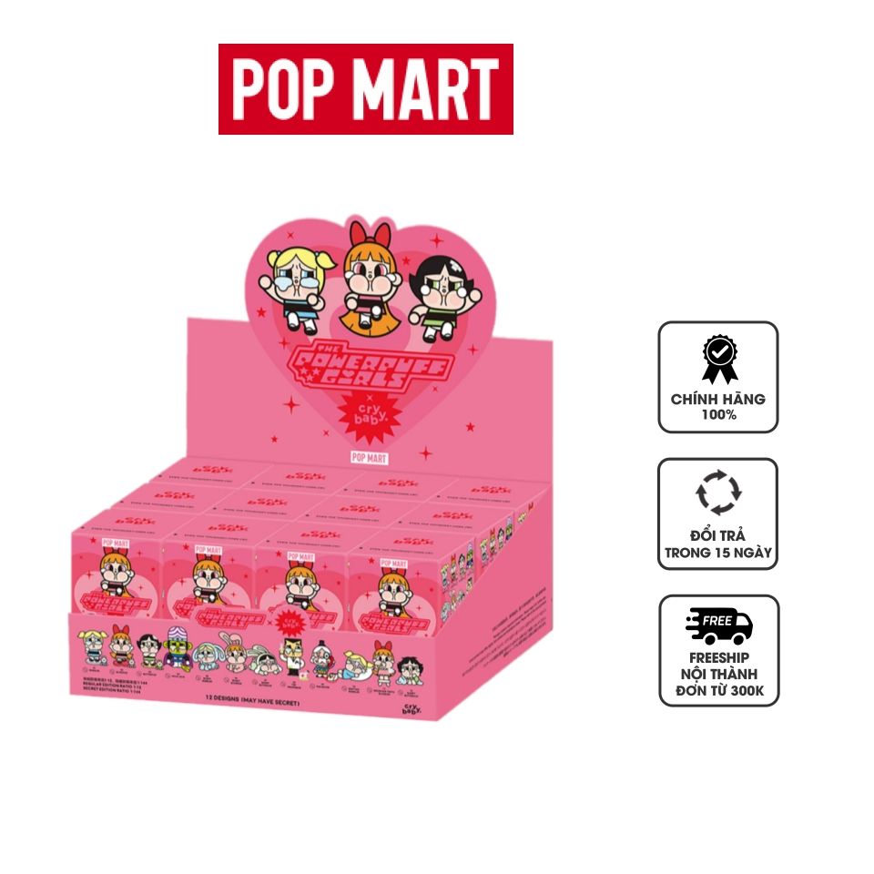 Set 12 mô hình Pop Mart Crybaby × Powerpuff Girls Series Figures Blind Box