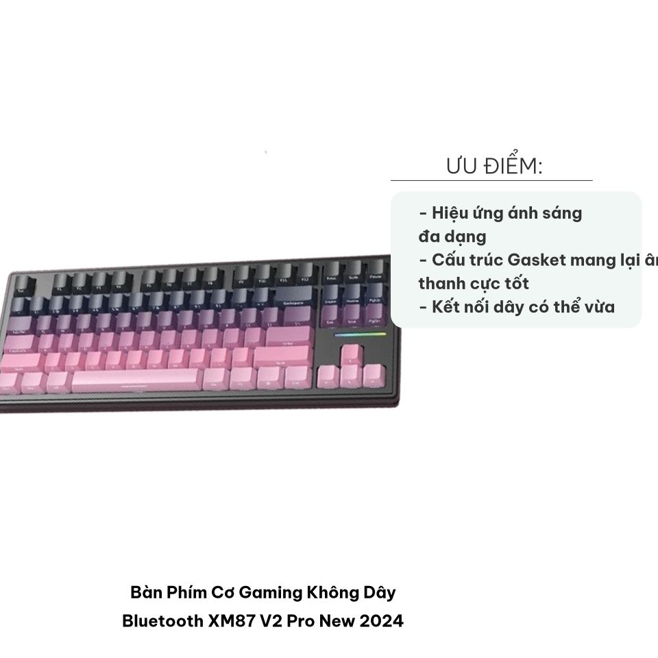 Bàn Phím Cơ Gaming Không Dây Bluetooth XM87 V2 Pro New 2024