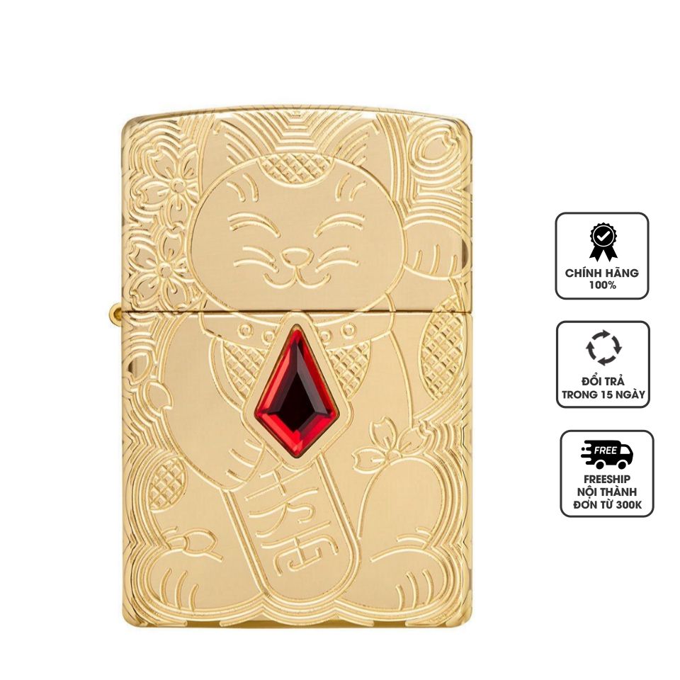 Bật lửa Zippo 49802 Armor Lucky Cat Design