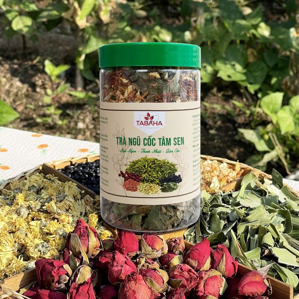 Trà Ngũ Cốc Tâm Sen Tabaha, 500g Hỗ Trợ Thanh Nhiệt Giảm Cân, Ngủ Sâu