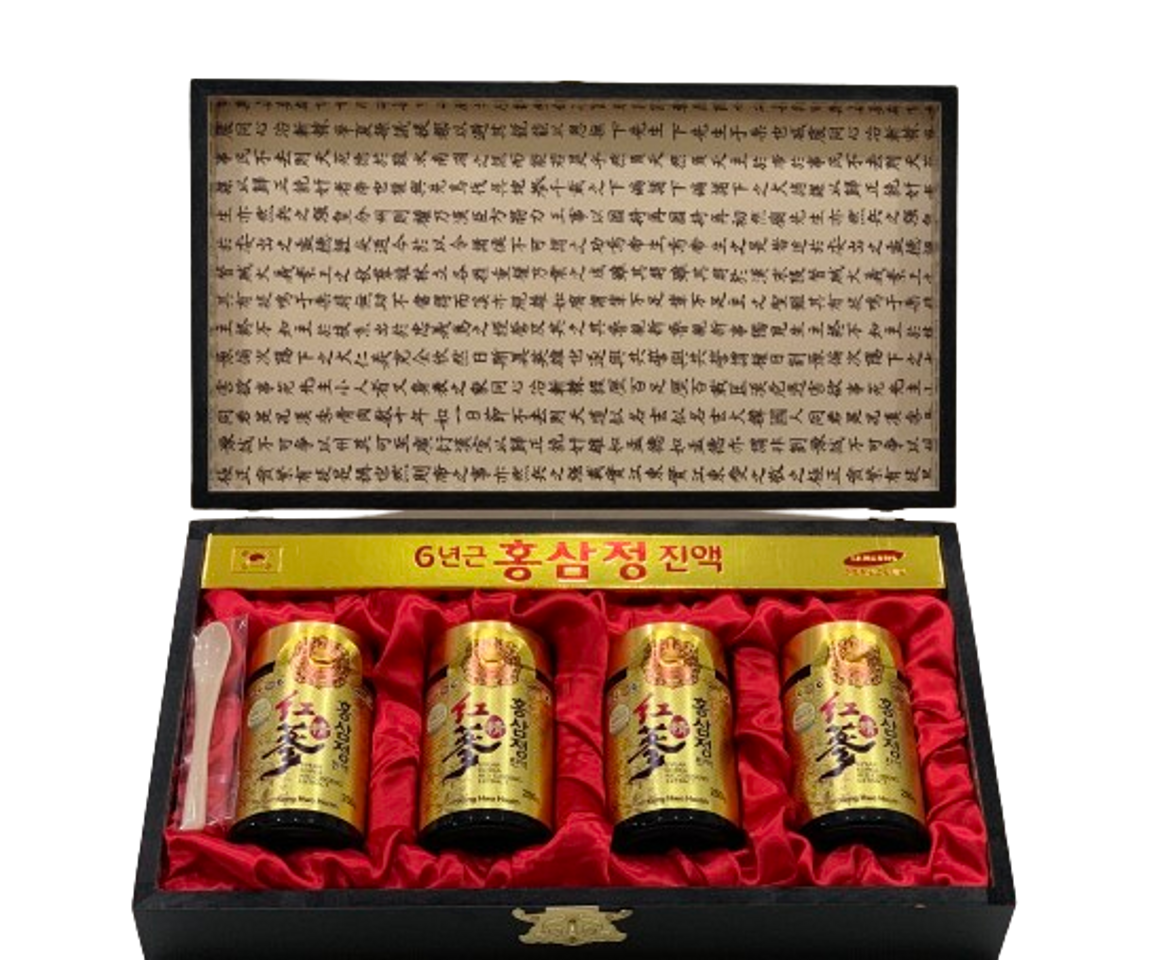 Cao hồng sâm 6 năm tuổi Hàn Quốc hộp gỗ cao cấp set 2 lọ và 4 lọ ...