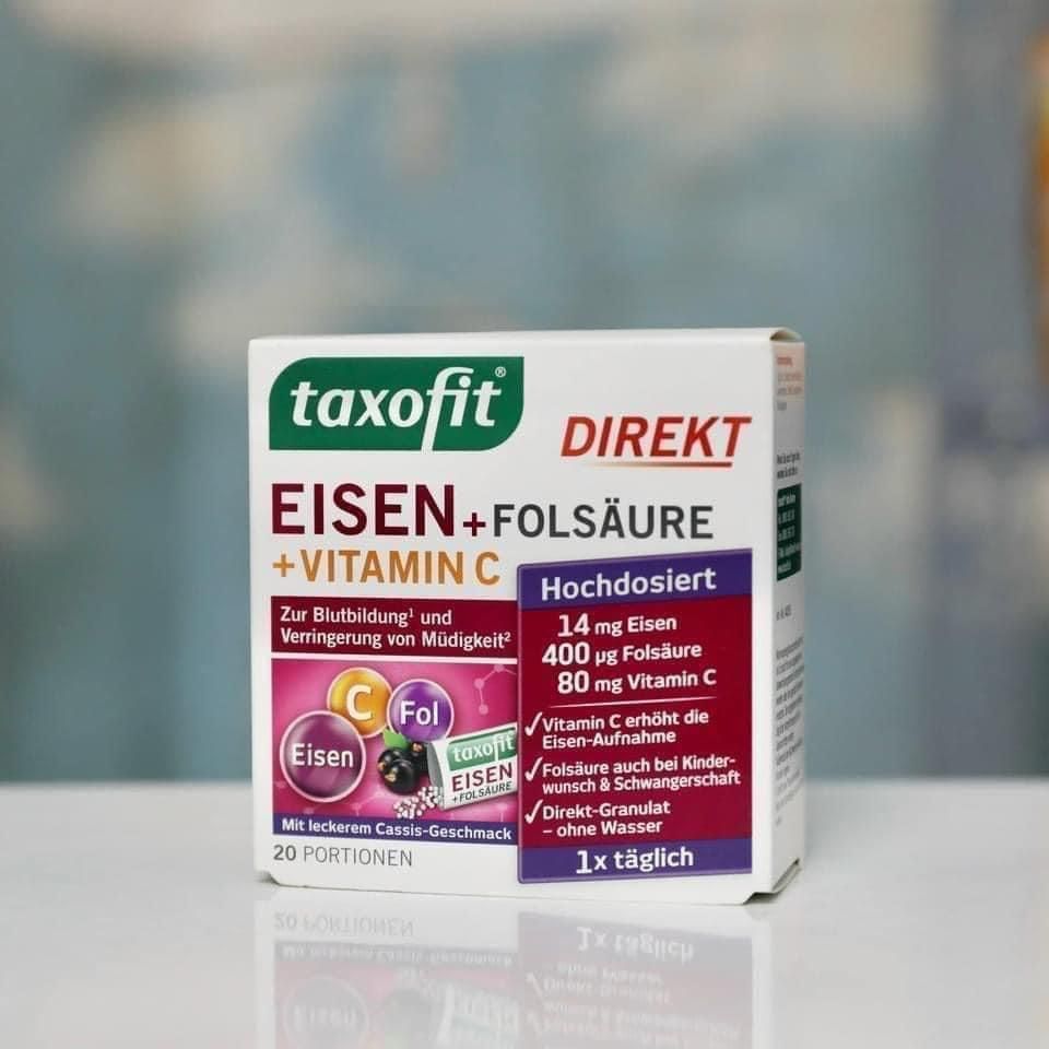 Bột Sắt Tự Tan Taxofit Eisen + Vitamin C - 20 Gói Giúp Bổ Máu và Tăng ...