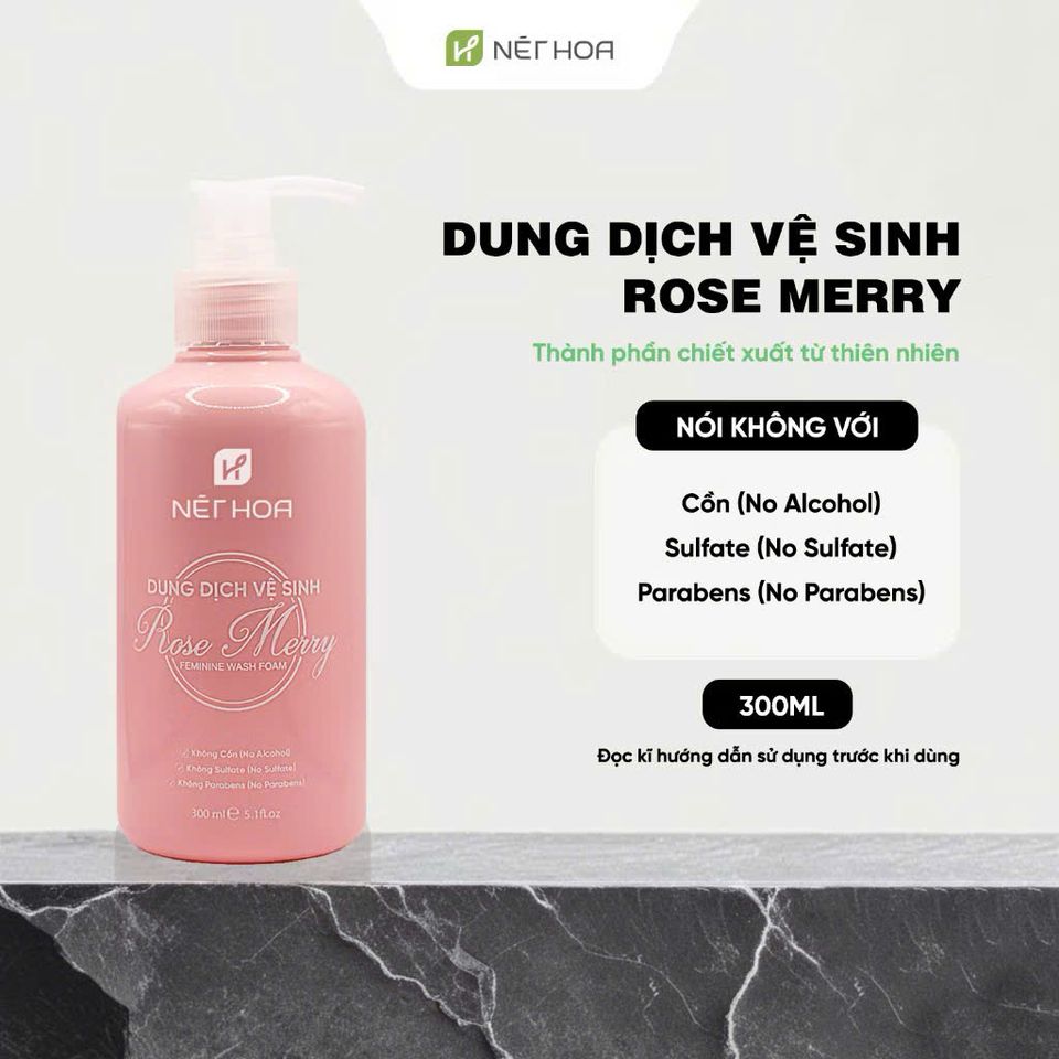 Dung Dịch Vệ Sinh Phụ Nữ Rose Merry 300ml - Hỗ Trợ Dưỡng Ẩm, Làm Sạch ...