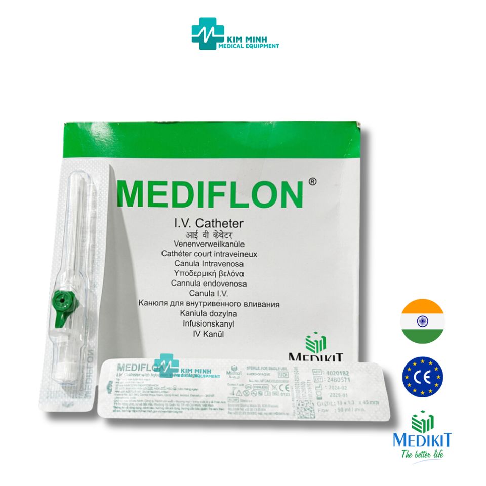 Kim Luồn Tĩnh Mạch Medikit Mediflon - Catheter Tiêm Truyền Tĩnh Mạch ...