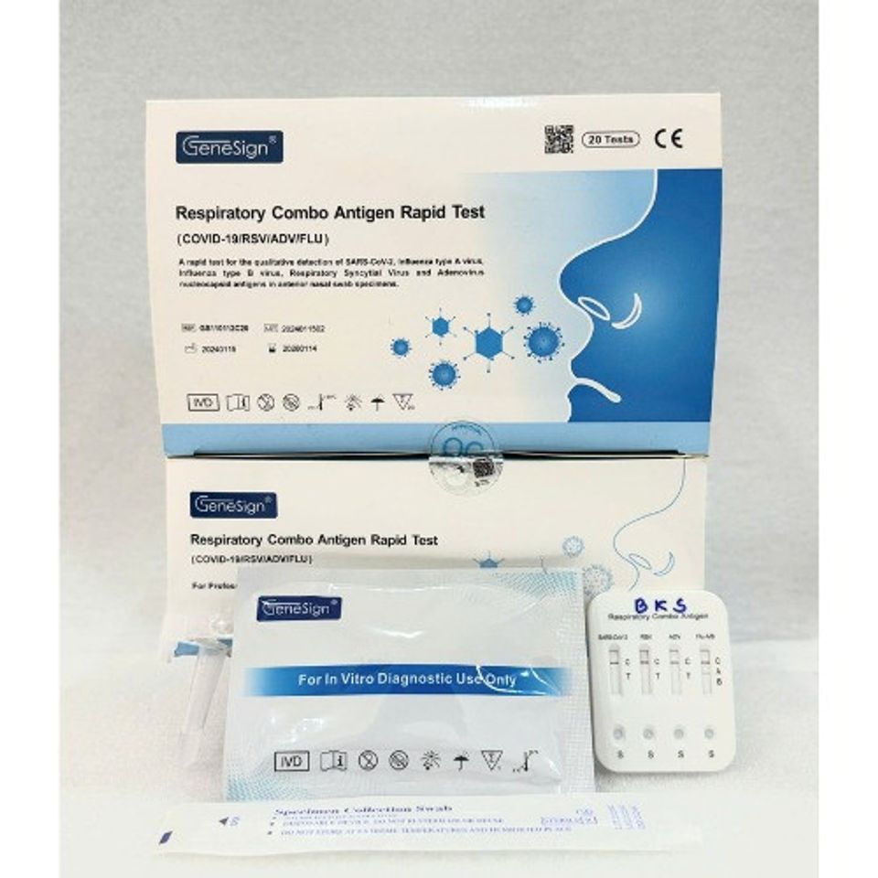Bộ Kit Test Nhanh 5 Trong 1 GeneSign Covid-19, Cúm A/B, Adeno, Viêm Hô ...