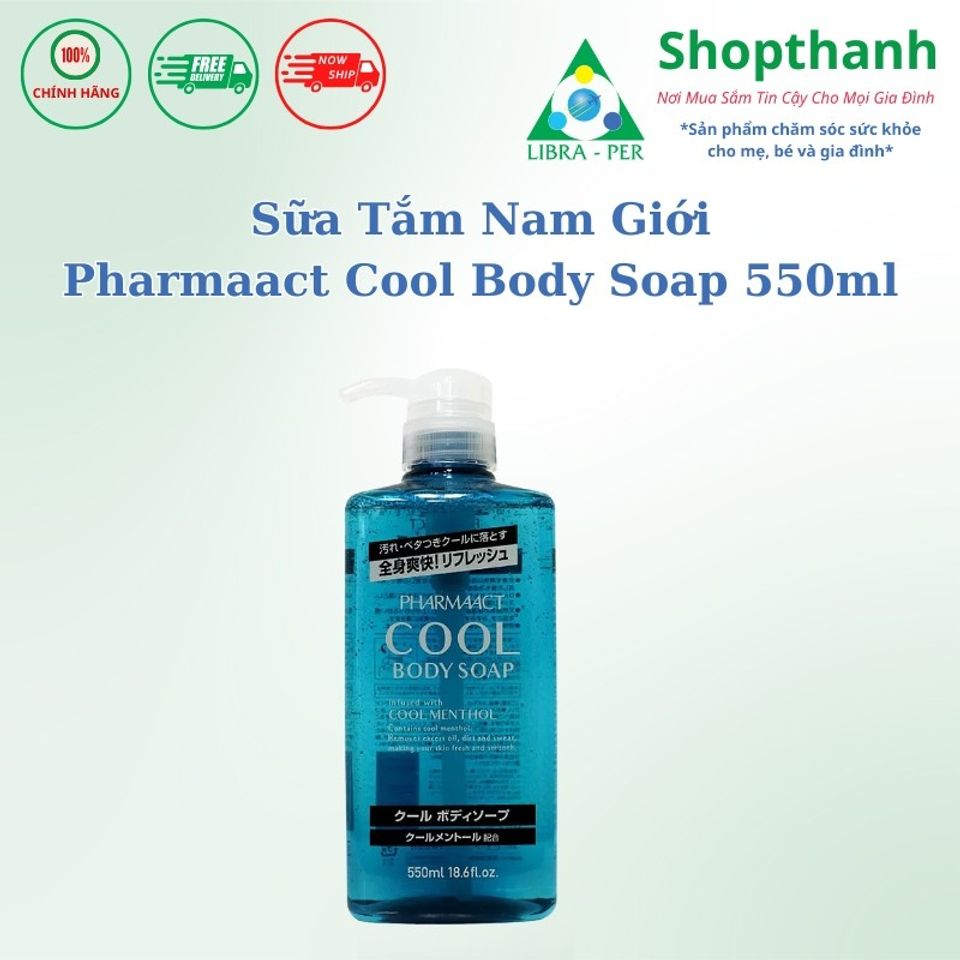 Sữa Tắm Nam Bạc Hà Pharmaact Cool Body Soap 550ml - Làm sạch mát lạnh ...