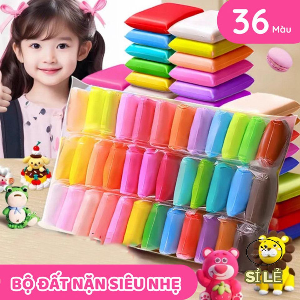 Bộ Đất Nặn Tự Khô Nhật Bản 36 Màu An Toàn - Đất Sét Siêu Nhẹ, Đồ Chơi ...