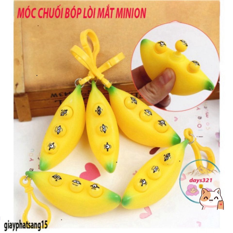 Móc Khóa Squishy 3 Mắt Minion Dễ Thương - Đồ Chơi Giải T Stress An Toàn ...