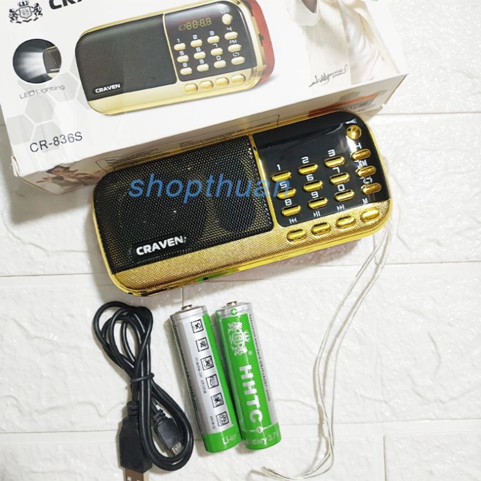 Loa Craven CR-836S - Loa Thẻ Nhớ, USB, FM Radio Có Đèn Pin - Thiết Bị ...