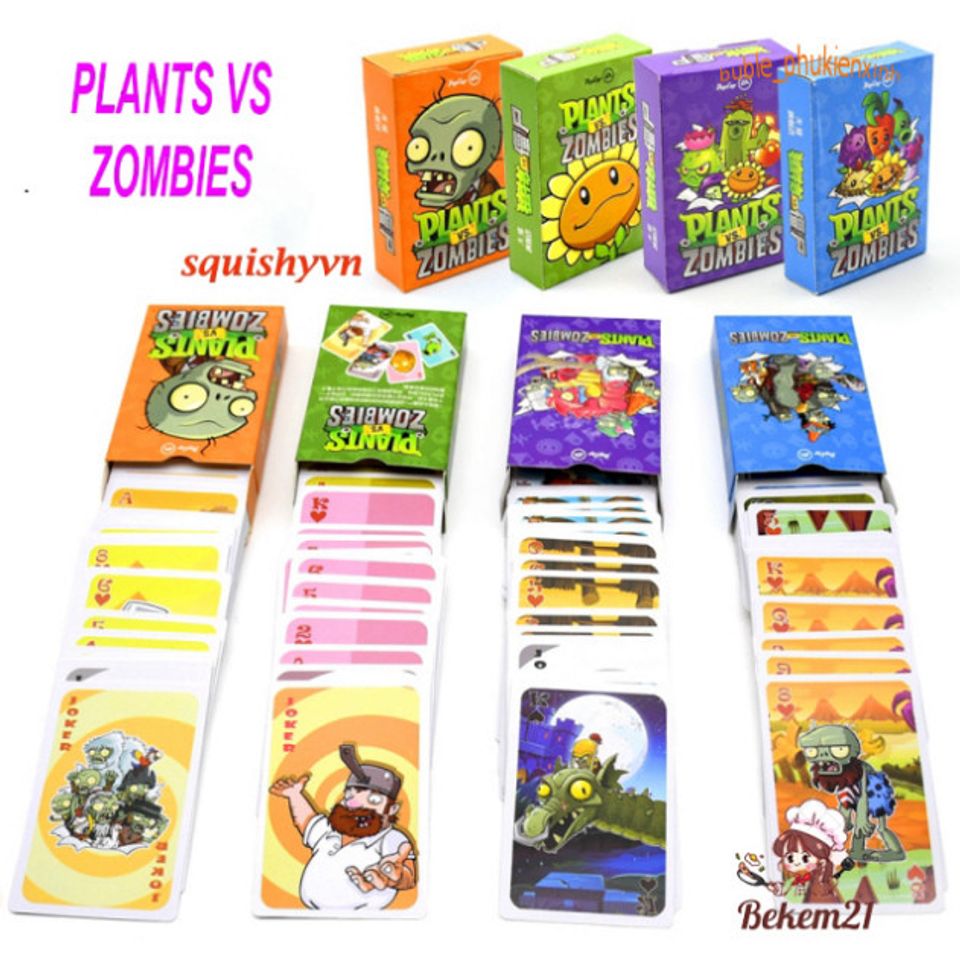 Bộ thẻ bài 224 lá Plants vs Zombies - Nhân Vật Zombie & Plants - Quà ...