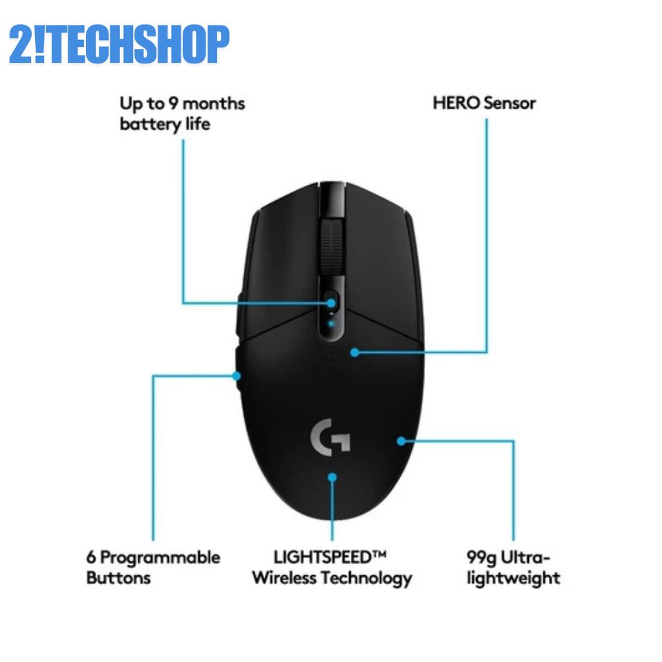 Chuột Không Dây Gaming Logitech G304 - HERO 12.000 DPI, Thiết Kế Nhẹ ...