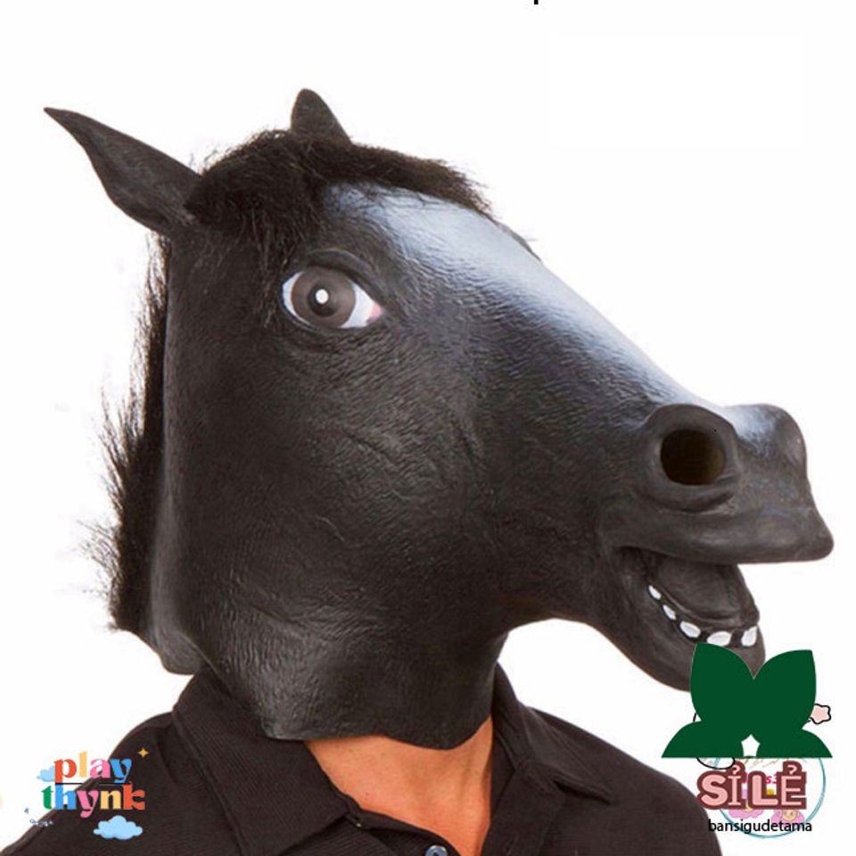 Mặt Nạ Đầu Ngựa Đen Latex - Đạo Cụ Cosplay Halloween và TikTok, Hóa ...