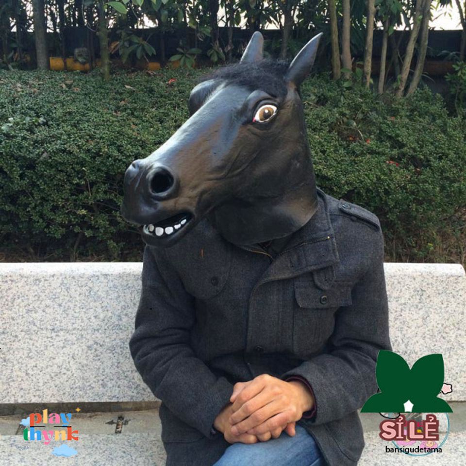 Mặt Nạ Đầu Ngựa Đen Latex - Đạo Cụ Cosplay Halloween và TikTok, Hóa ...