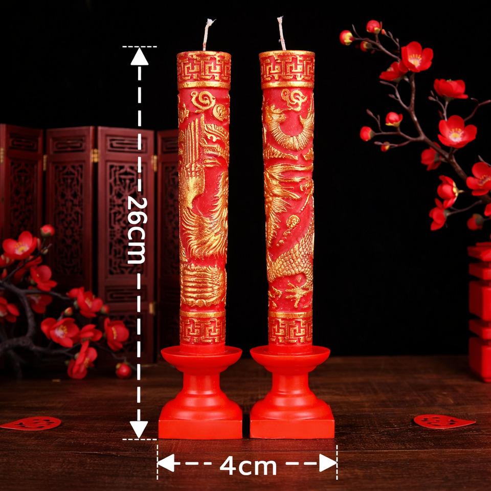 Cặp Nến Long Phụng Đám Cưới Cao Cấp - Đèn Cày Bái Đường Rồng Phượng ...