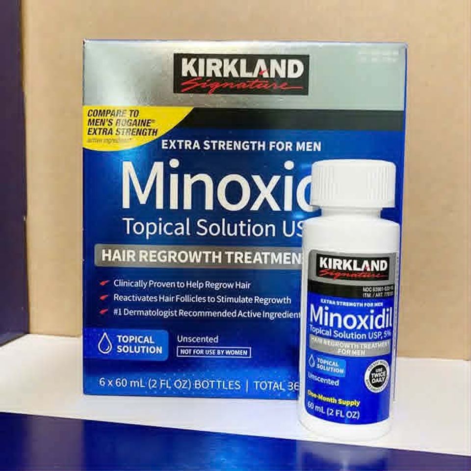 Minoxidil 5% Kirk-land Dung Dịch Mọc Râu Và Tóc Hiệu Quả Của Mỹ Hộp 6 ...