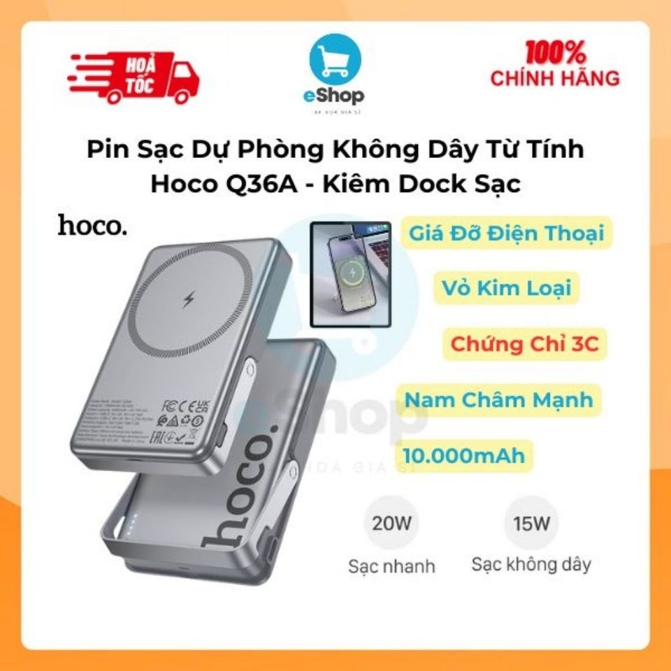 Pin Sạc Dự Phòng Không Dây Từ Tính 10.000mAh Hoco Q36A, Sạc Nam Châm ...