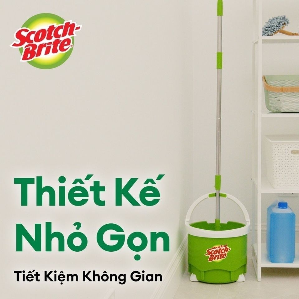 3M Scotch-Brite Next-Gen 360° Spin Mop – Dual Wash & Spin Function ...