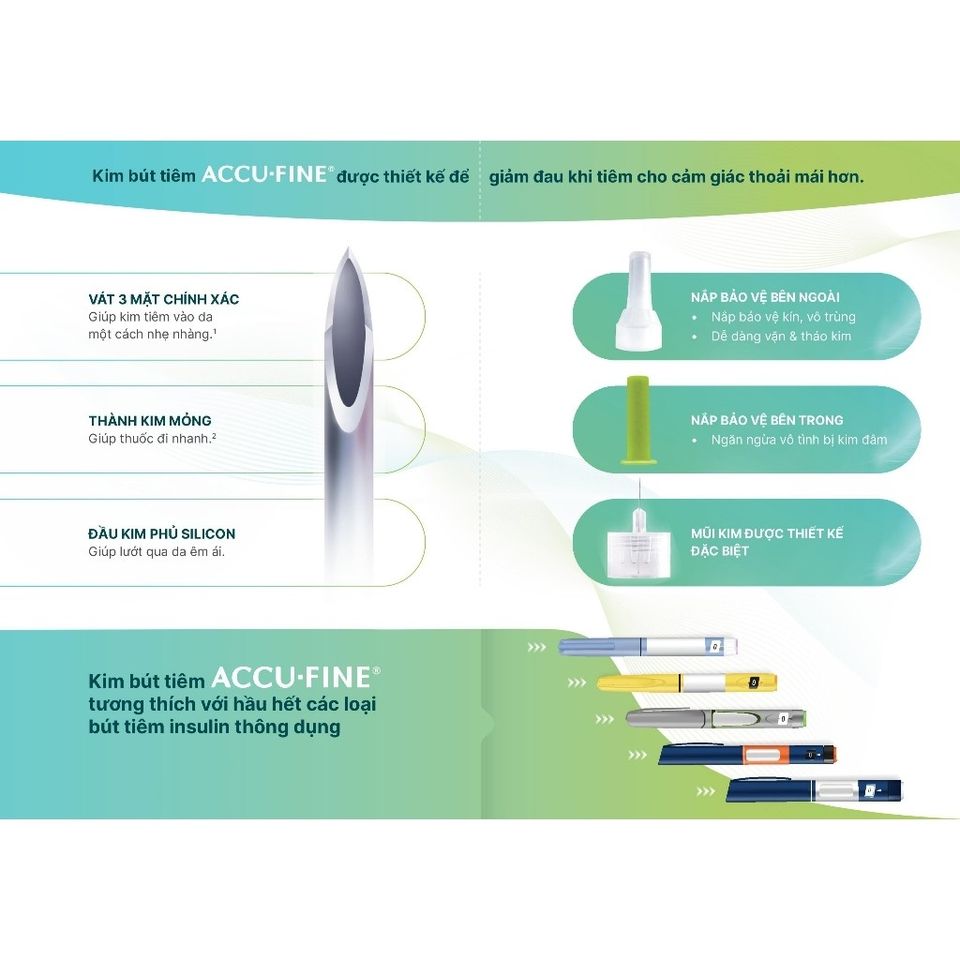 ACCU-CHEK FINE 4mm, 5mm – Đầu kim bánh ú dùng cho bút tiêm insulin ...