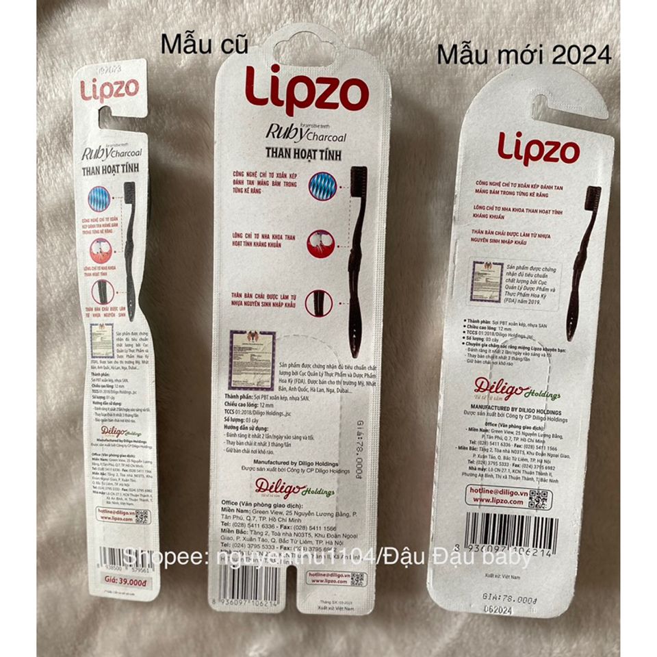 Combo 3 Bàn Chải Đánh Răng Lipzo Ruby Charcoal Răng Nhạy Cảm Công Nghệ ...