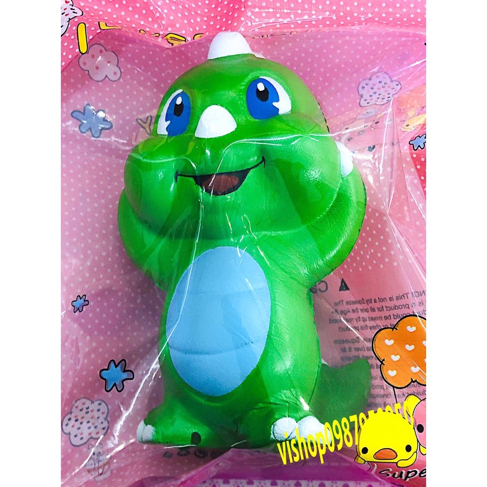 Squishy Lớn JUMBO Hình em bé khủng long xanh Đồ Chơi Xốp Giảm Stress ...