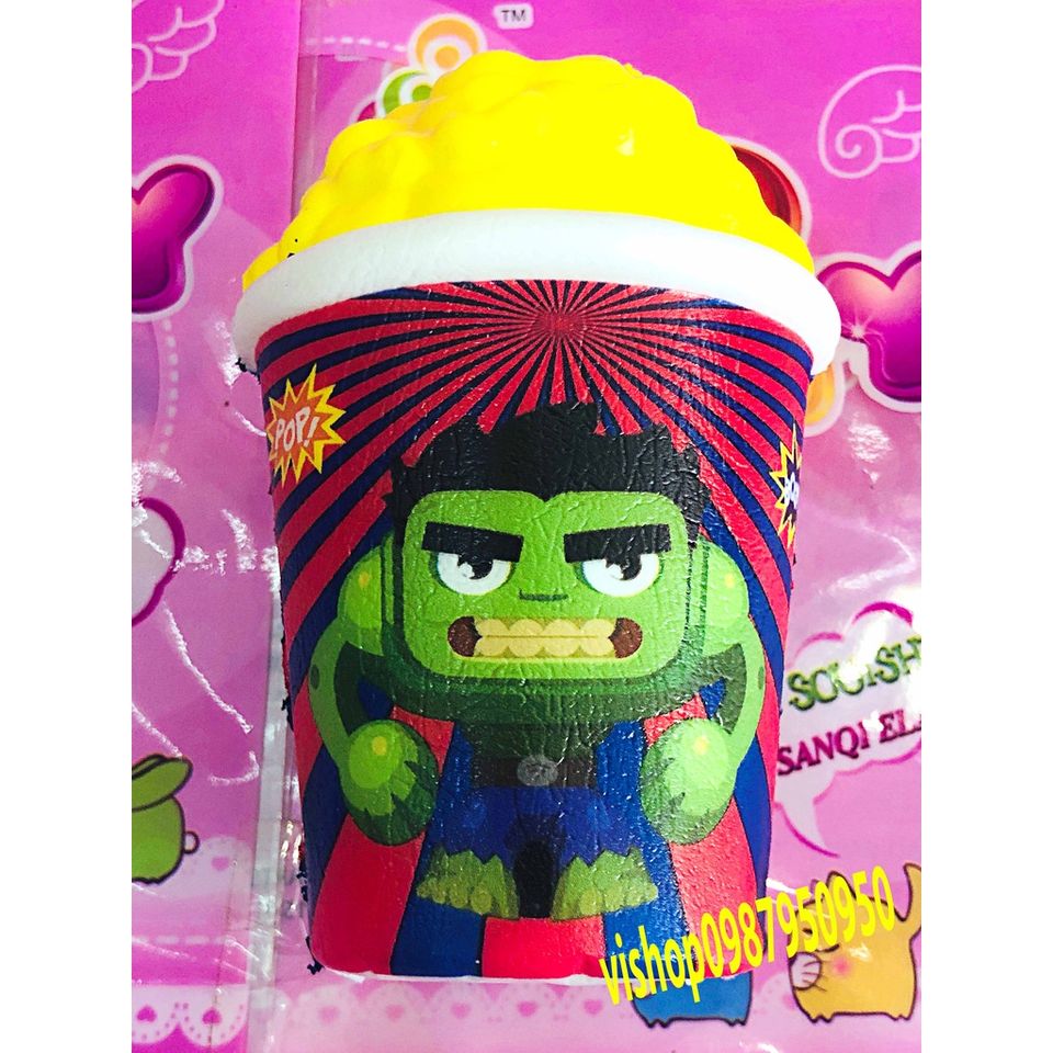 Squishy Lớn JUMBO Hình cốc bỏng ngô in hình HULK người khổng lồ xanh Đồ ...