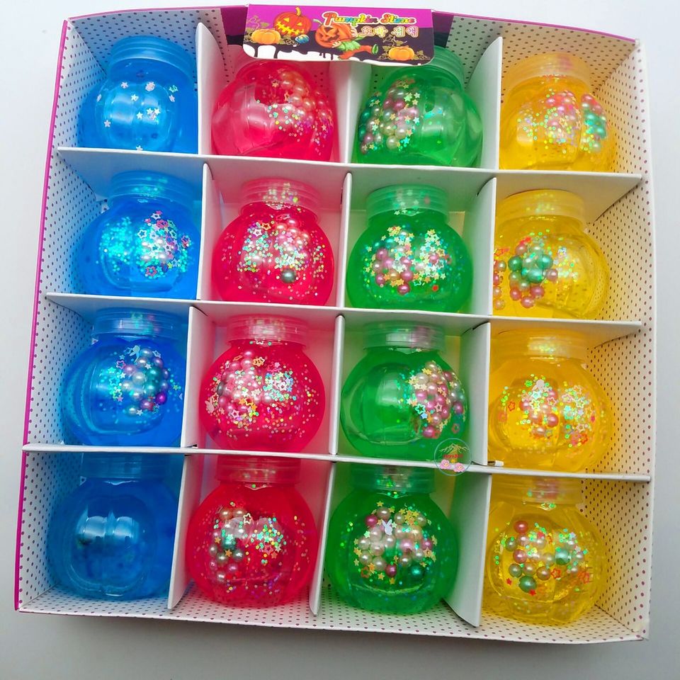 Slime bí ngô bên trong có chứa NG0C TRAI kim tuyến charm sao hộp nhỏ 11 ...