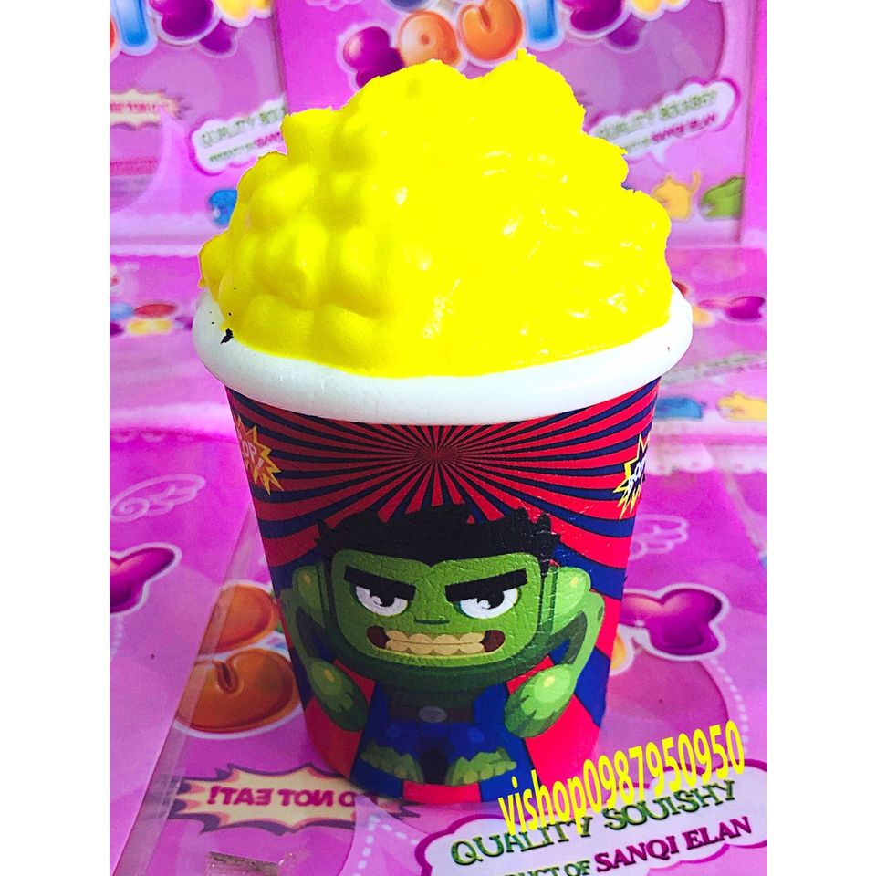 Squishy Lớn JUMBO Hình cốc bỏng ngô in hình HULK người khổng lồ xanh Đồ ...