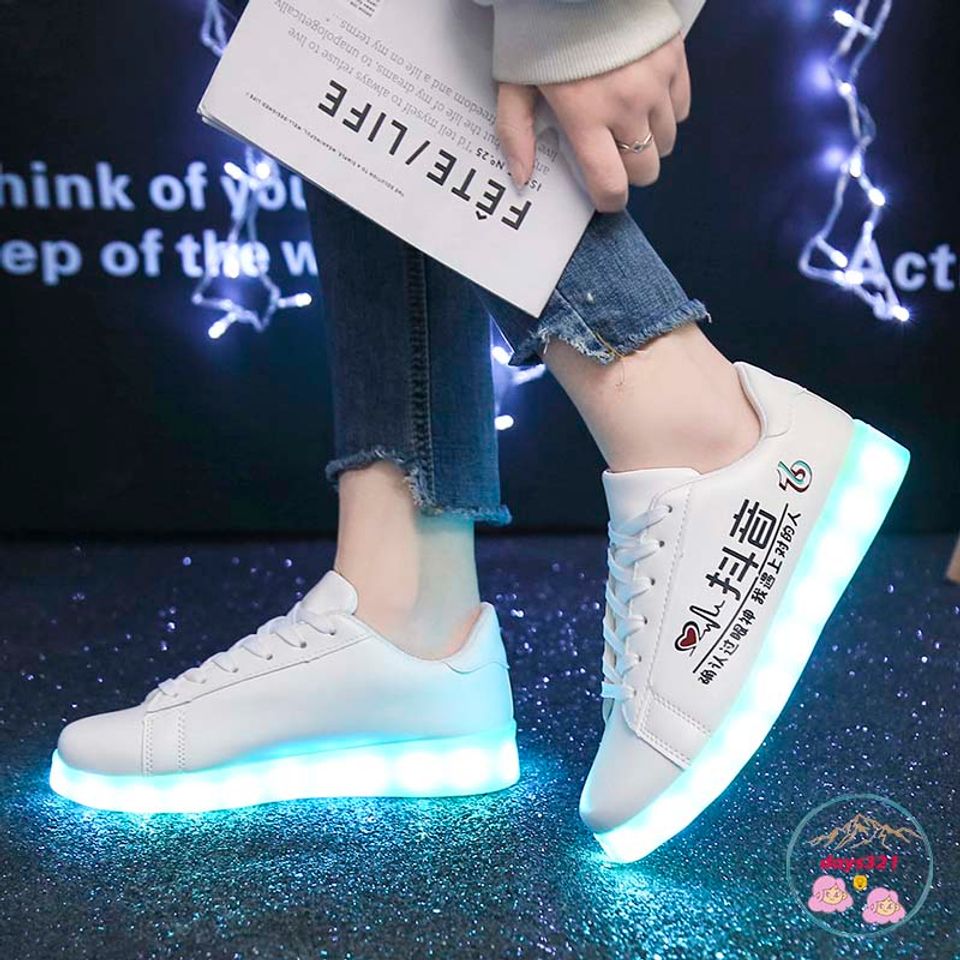 Giày phát Sáng chữ hàn nhịp tim Tiktok Nam Nữ 8 Chế độ Sáng Thay Đổi ...
