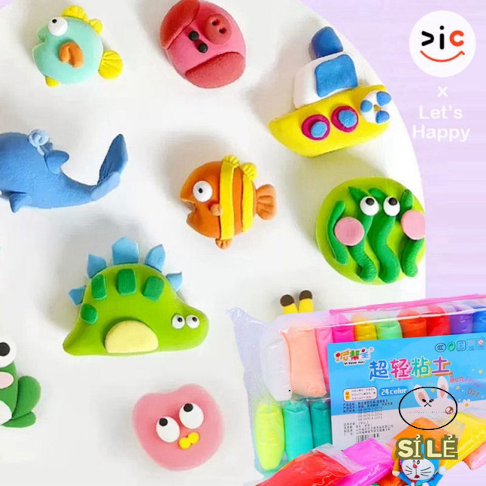 Bộ đất sét tự khô kích thước lớn 12/36 màu sắc - Đất nặn cao cấp HAPPY ...